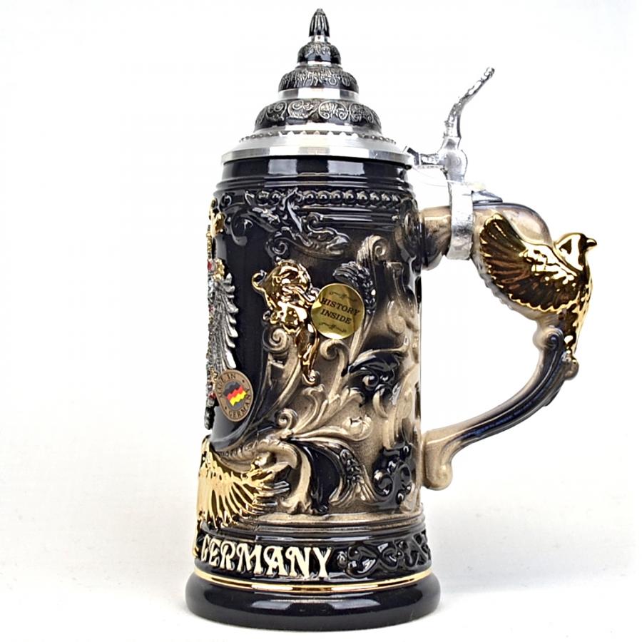 Black and Gold Deutschland Eagle Stein - Ernst Licht