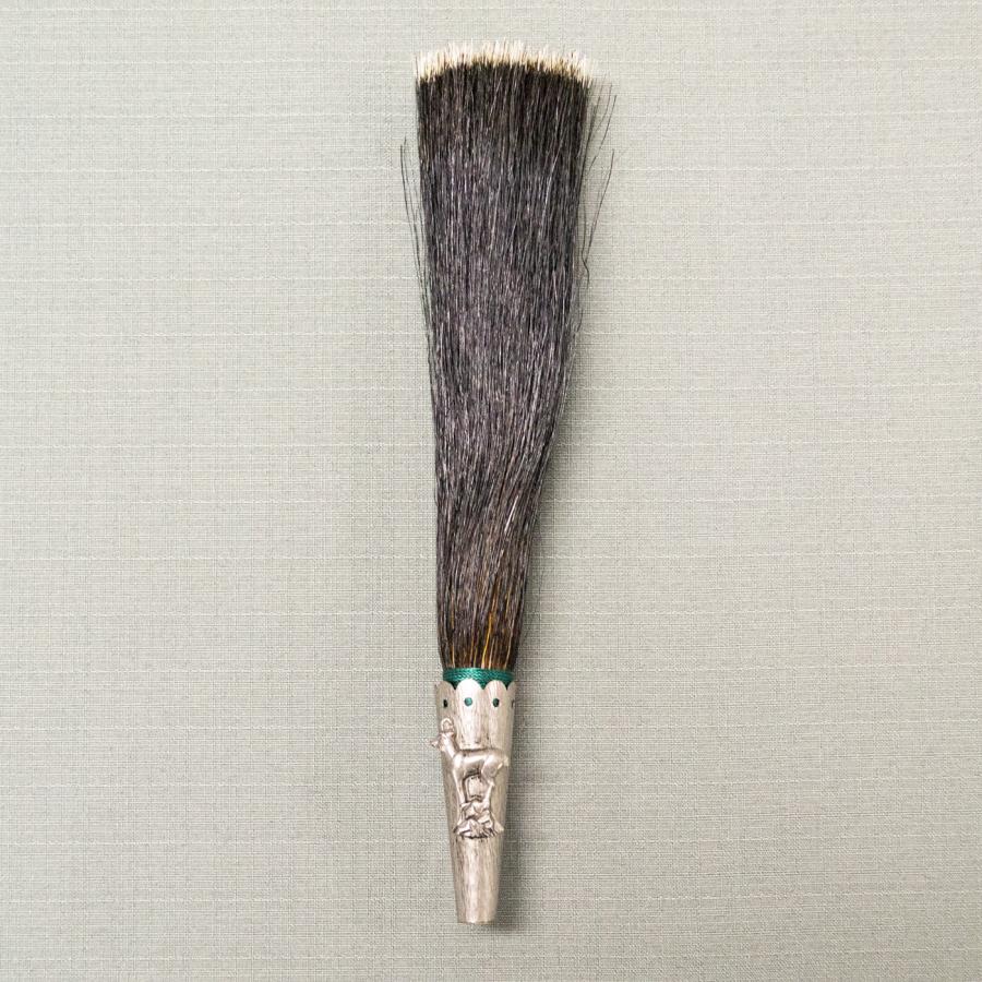 Gamsbart with antique silver plated gamsholder. Gamsholders vary in ...