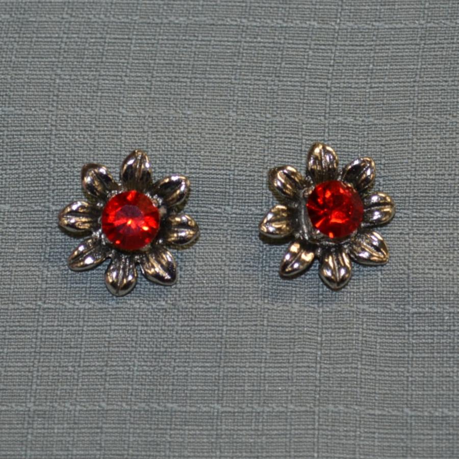 Ruby flower earrings. - Ruby Flower Earrings Ernst Licht