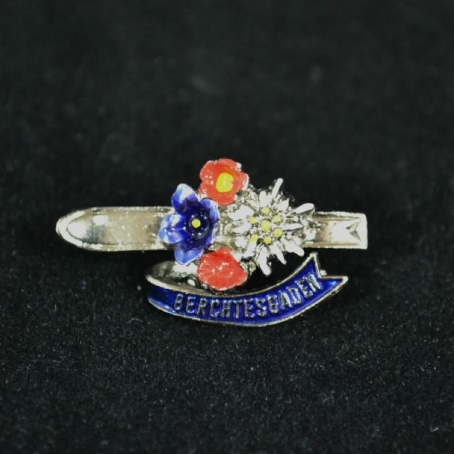Edelweiss w/skis hat pin