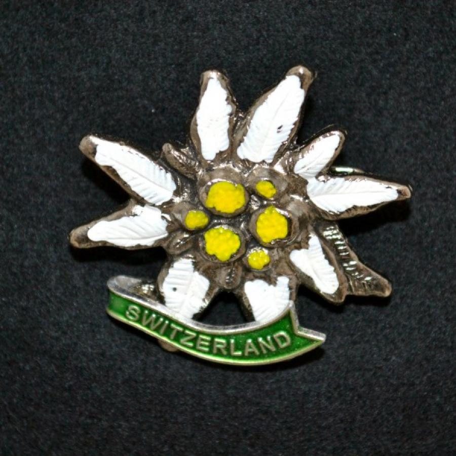 Large edelweiss - Switzerland hat pin