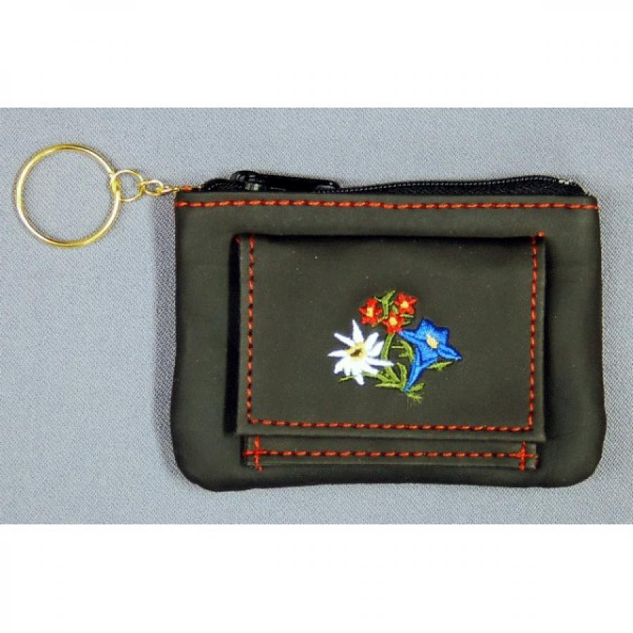 German Embroidered Ladies Coin Purse Key Ring