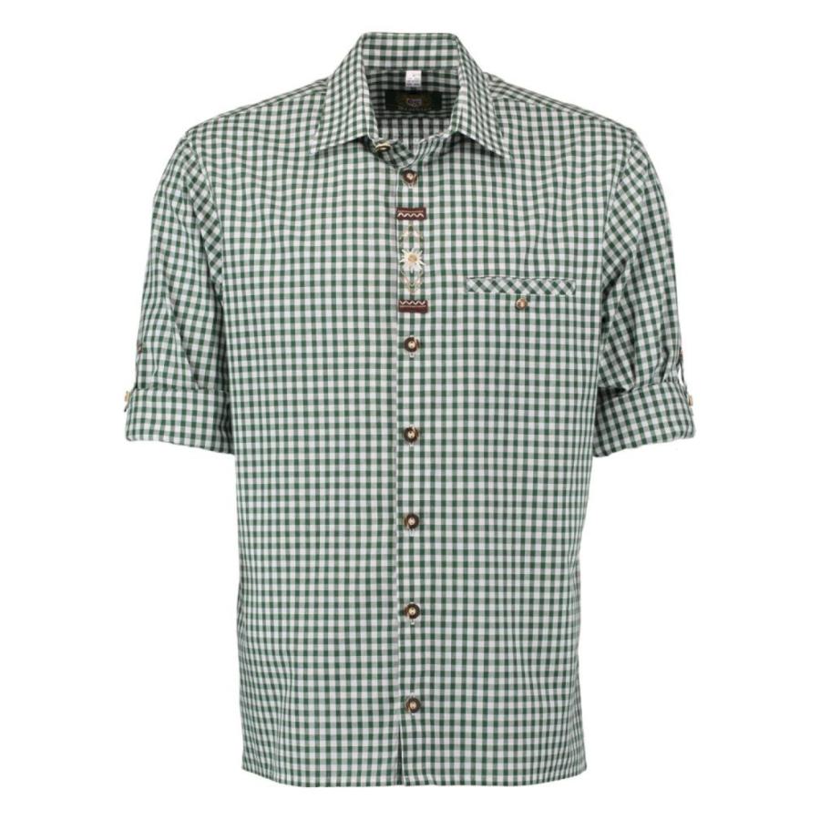 Men's Green Check Shirt with Embellishments - Ernst Licht