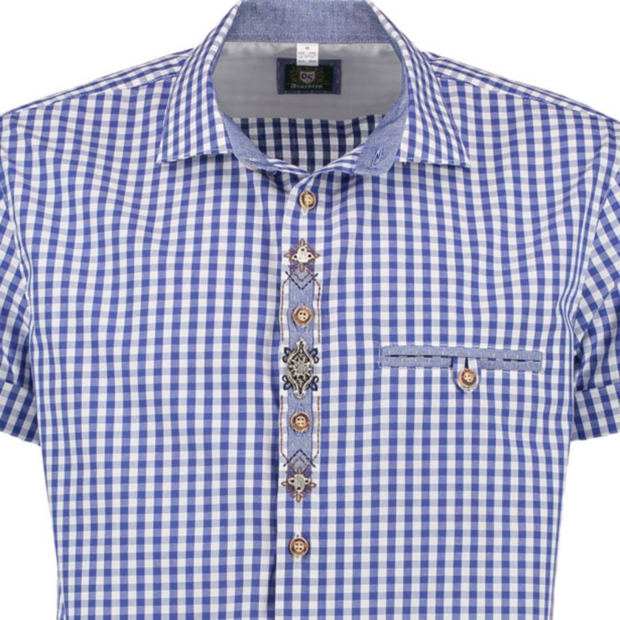 German Ernst Licht Blue Check Short Sleeve Shirt