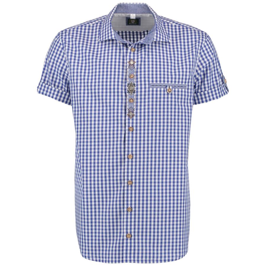 German Ernst Licht Blue Check Short Sleeve Shirt