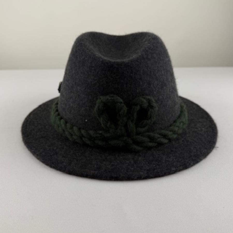 Traditional German Grey Wool Hat with Green Cord - Ernst Licht