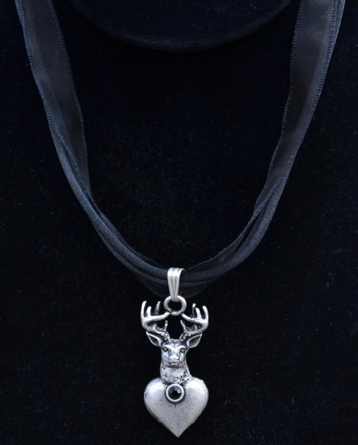 AuthenticStag Heart Ribbon Necklace- Multiple Color Choices - Ernst Licht